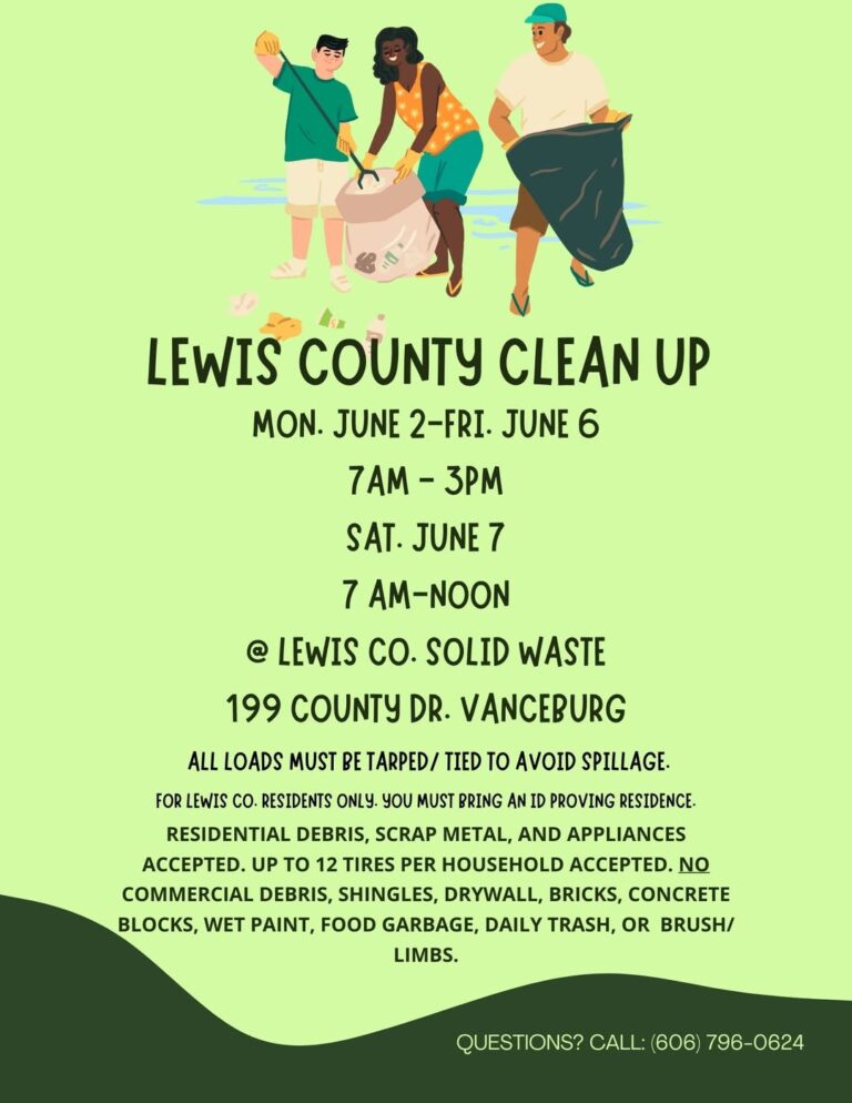 Lewis County Clean-Up is this week | Lewis County Herald